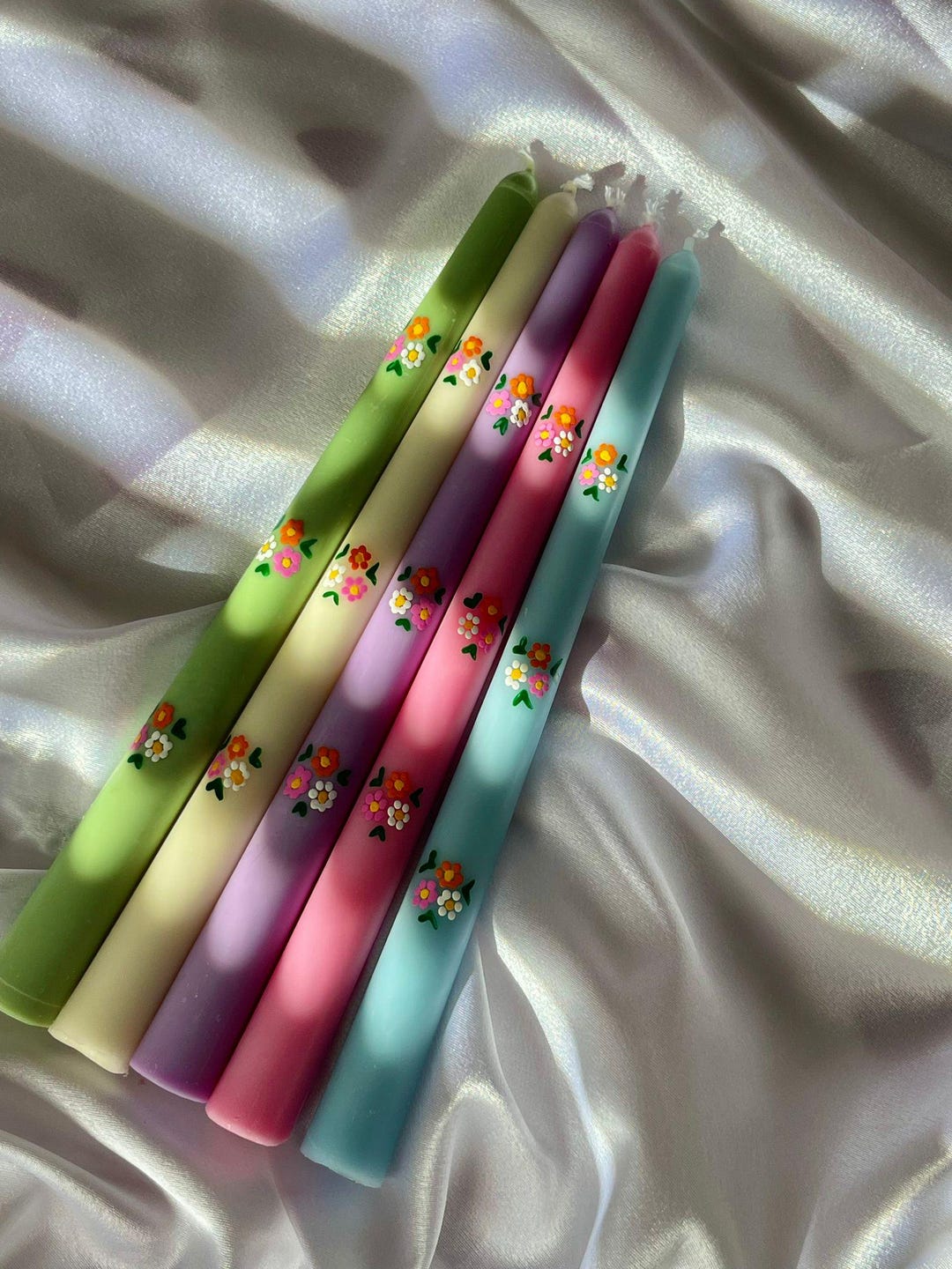 Ester Taper Candles, Spring Taper Candles, Handmade Taper Candles, Hand ...
