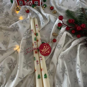 Christmas Taper Candles, Taper Candle, Taper Candles, Christmas Gift ...
