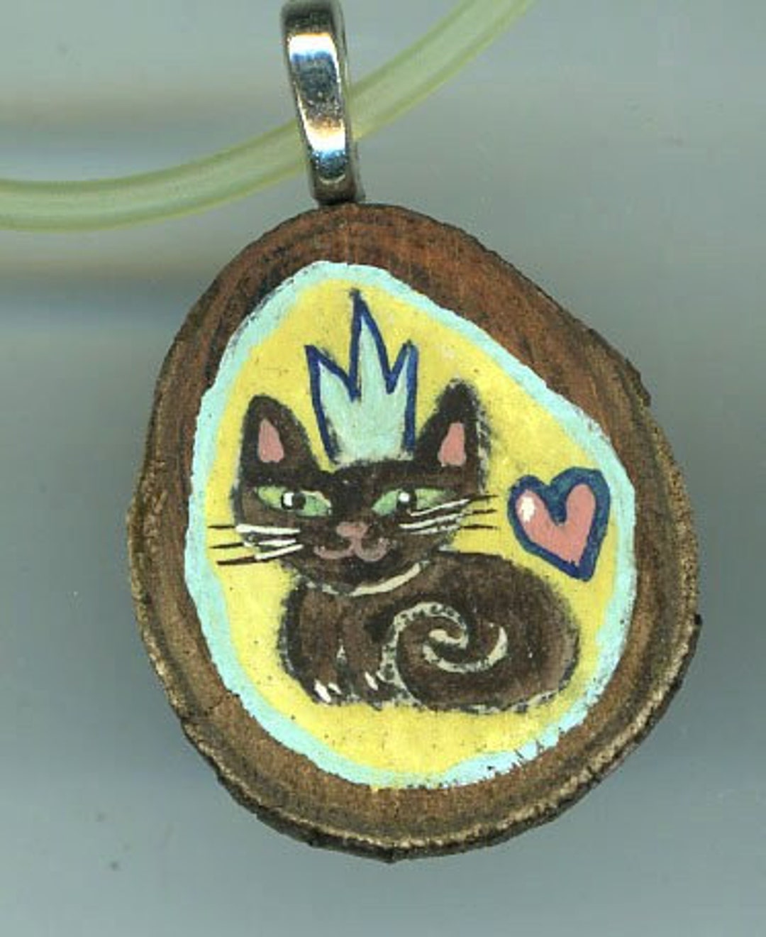 Kit Kat, Necklace, Original Painting, Miniature, Hand Painted Wood ...