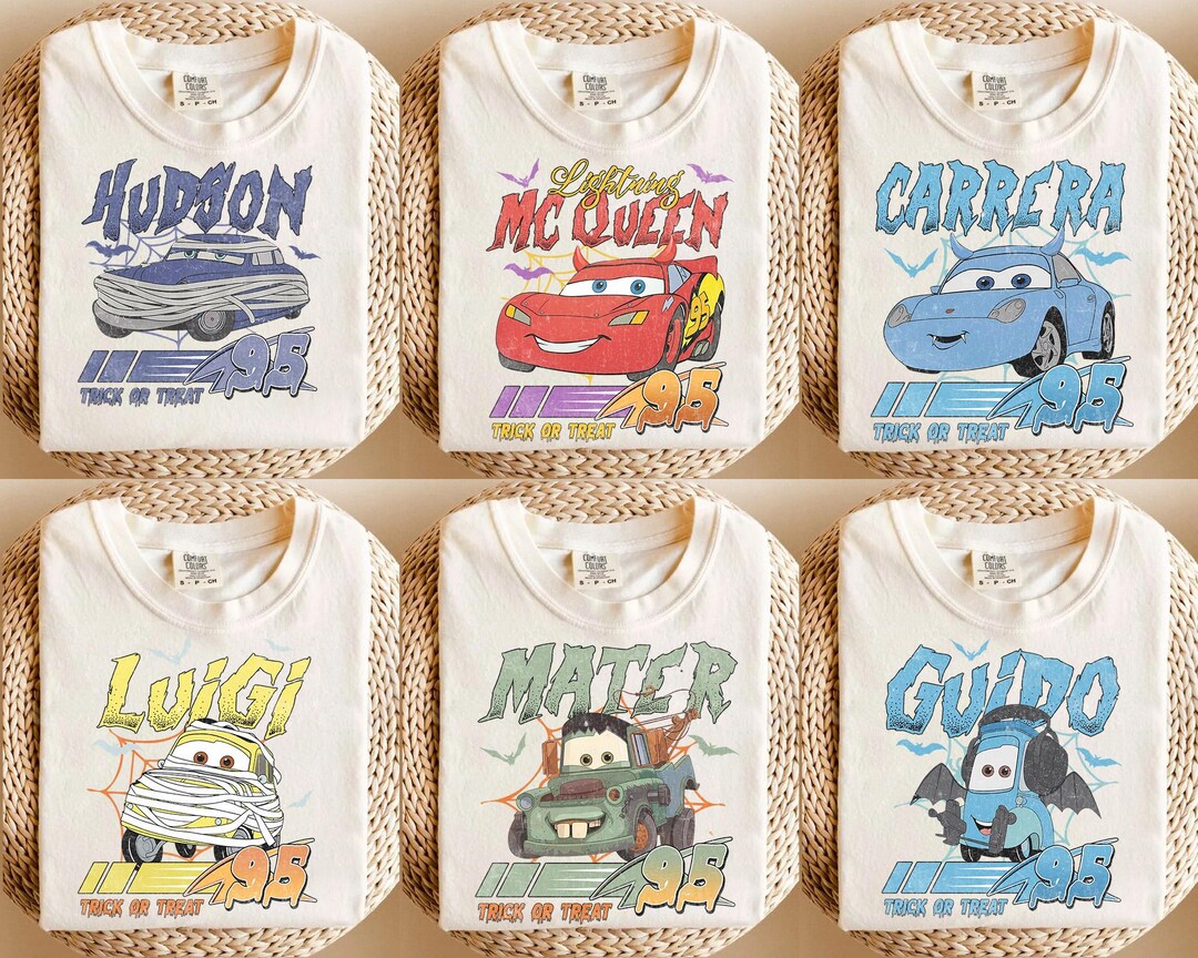 Vintage Custom Cars Movie Characters Halloween Shirt, Cars Movie ...