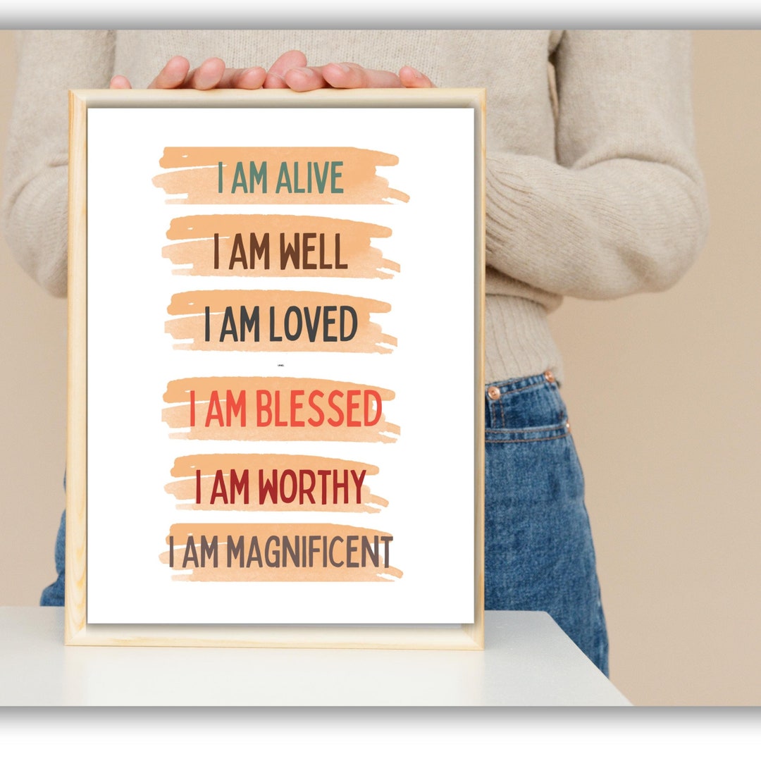 Positive Affirmation Poster, Therapy Office Decor, Mental Health ...