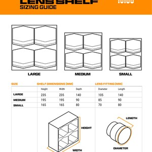 The 2x2 Camera Lens Shelf, Photography Organizer. Available in Small ...
