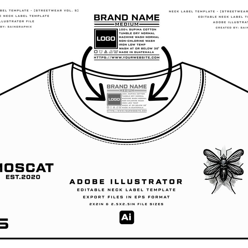 Neck Label Template - Etsy