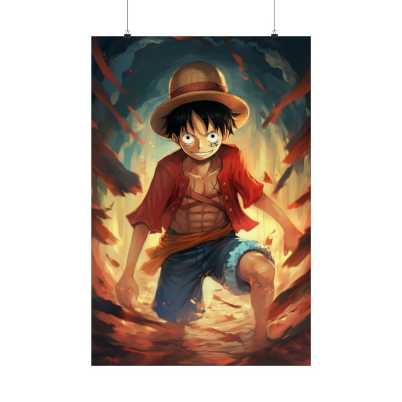 Matte Vertical Luffy One Piece Anime Poster Vibrant Matte Vertical ...