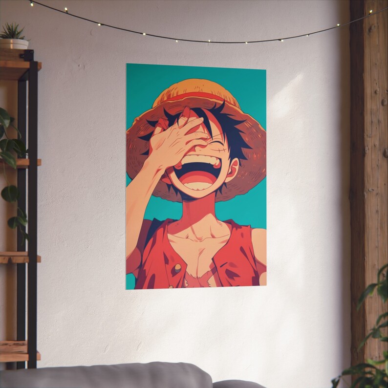 Luffy One Piece Matte Poster Strawhat Print Anime Wall Art One Piece ...