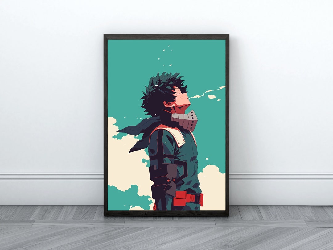 Deku Midoriya Poster | Anime Minimalist Matte Poster | My Hero Academia ...