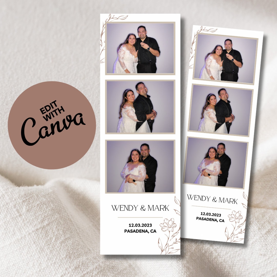 Photo Booth Strip Template, 2x6 Photo Strip Wedding Photobooth Template ...