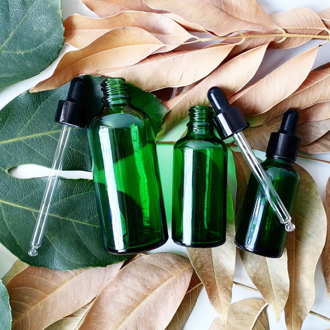 Dark Green Glass Tincture Bottle, Leak-proof Essential Oil Perfume ...