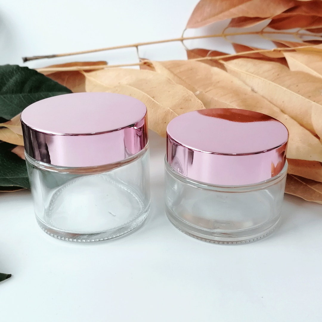 560g Clear Glass Cream Containers Empty Sample Vials Jar With Rose Gold ...