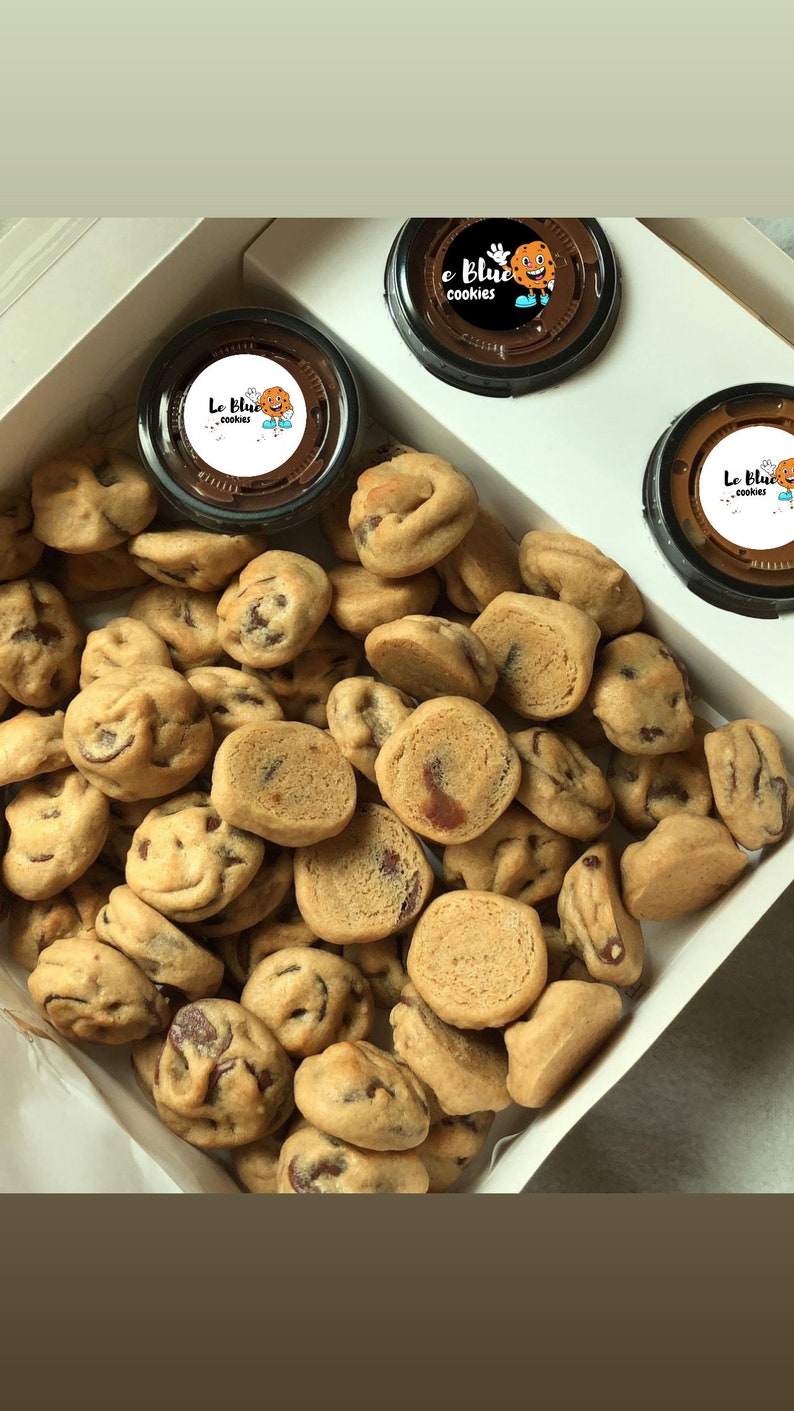 Mini Crunchy Chocolate Chips Cookies Dipping Box - Etsy