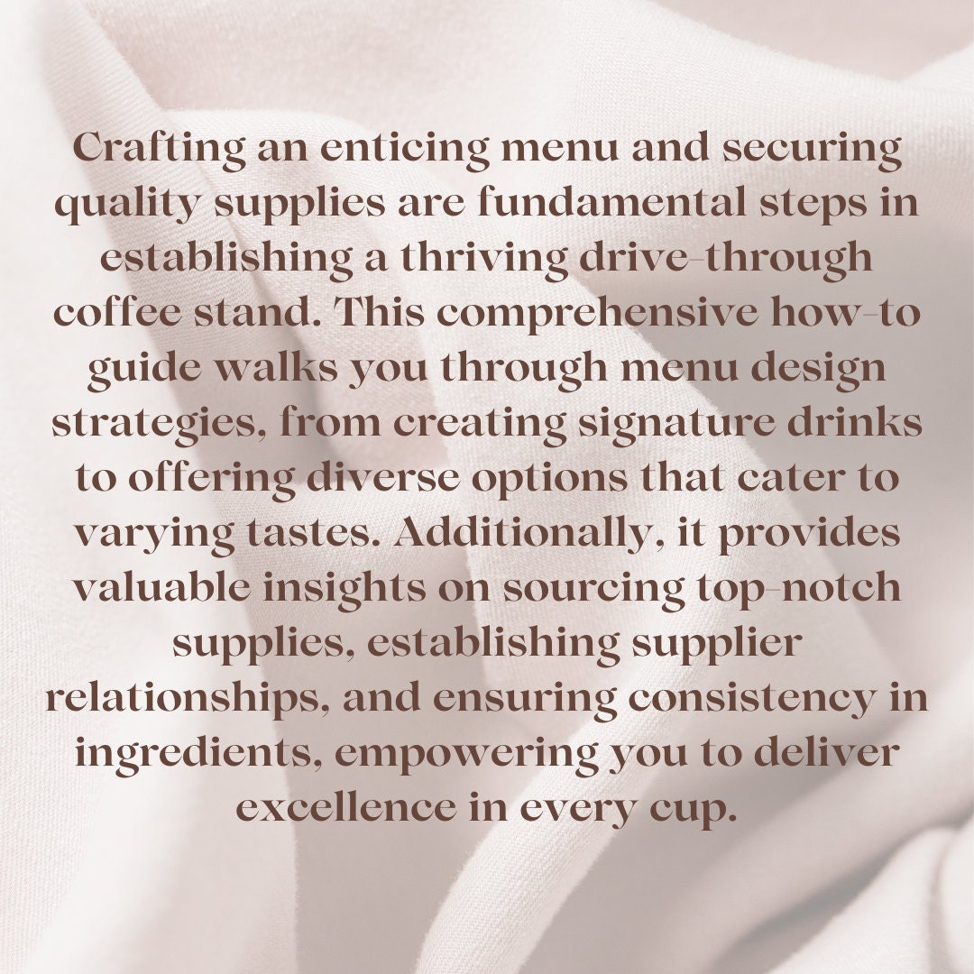 How to Open a Drive Thru Coffee Stand Series: Menu and Sourcing ...