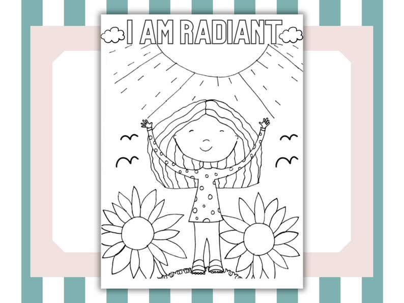 Mindset Yoga Coloring Pages for Kids Printable Coloring Book Boho ...