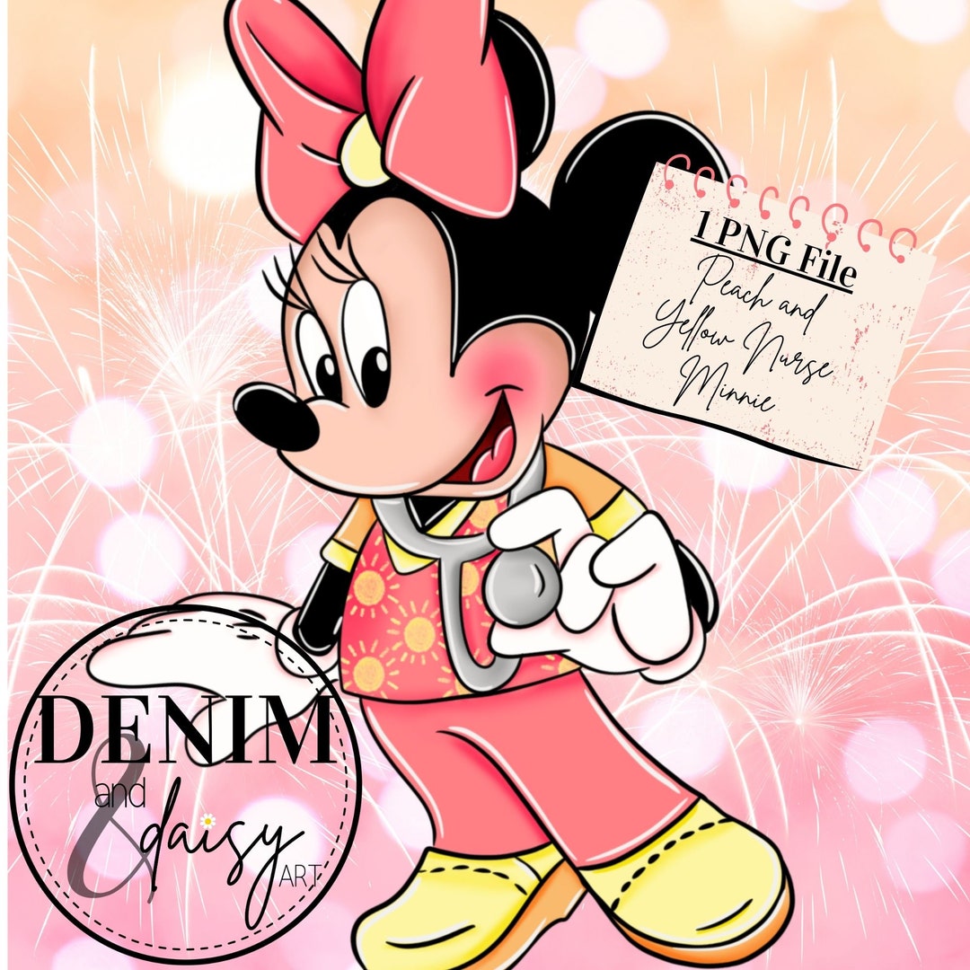 Peach and Yellow Nurse Minnie Png, Sublimation Design, Digital ...