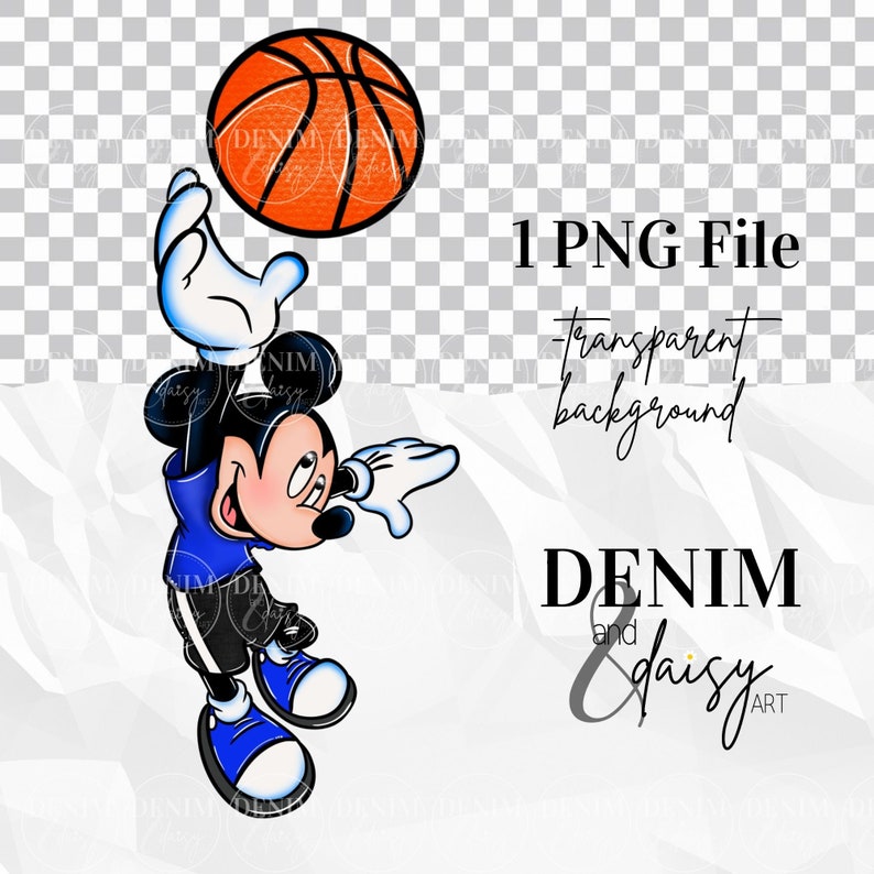 Mickey Playing Basketball, Sublimation Design, Digital Illustration ...