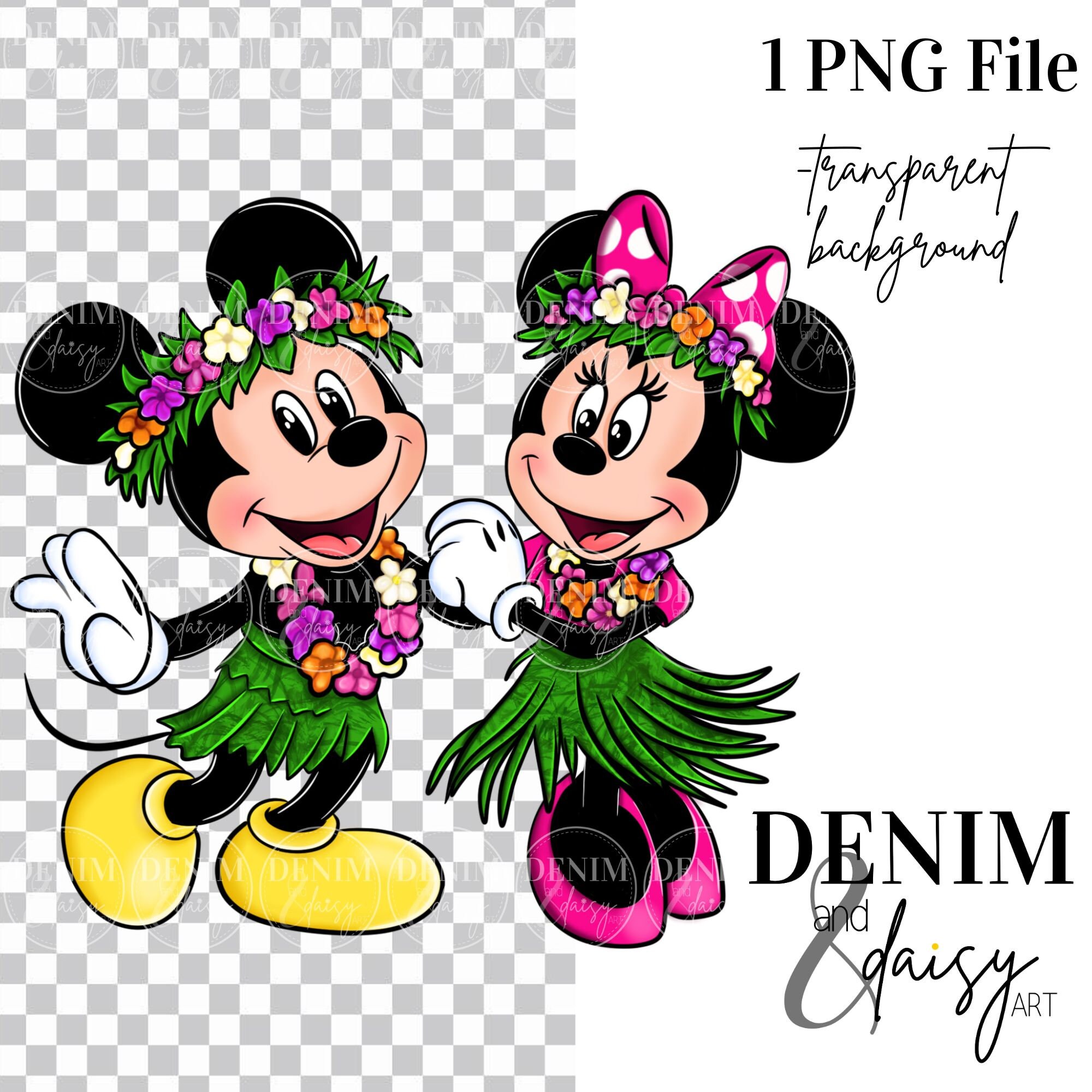 Pink Hawaiian Mickey and Minnie Png, Sublimation Design, Digital ...