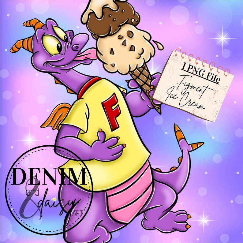 Figment With Ice Cream Png,sublimation Design, Digital Illustration ...