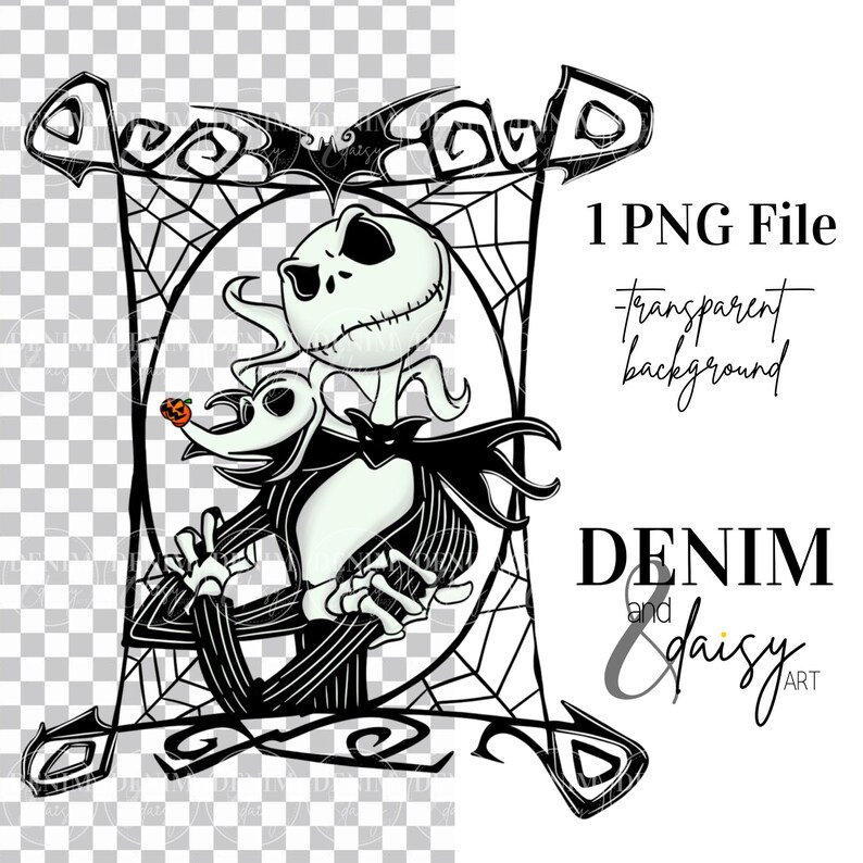 Jack Skellington Frame Png, Sublimation Design, Digital Illustration ...