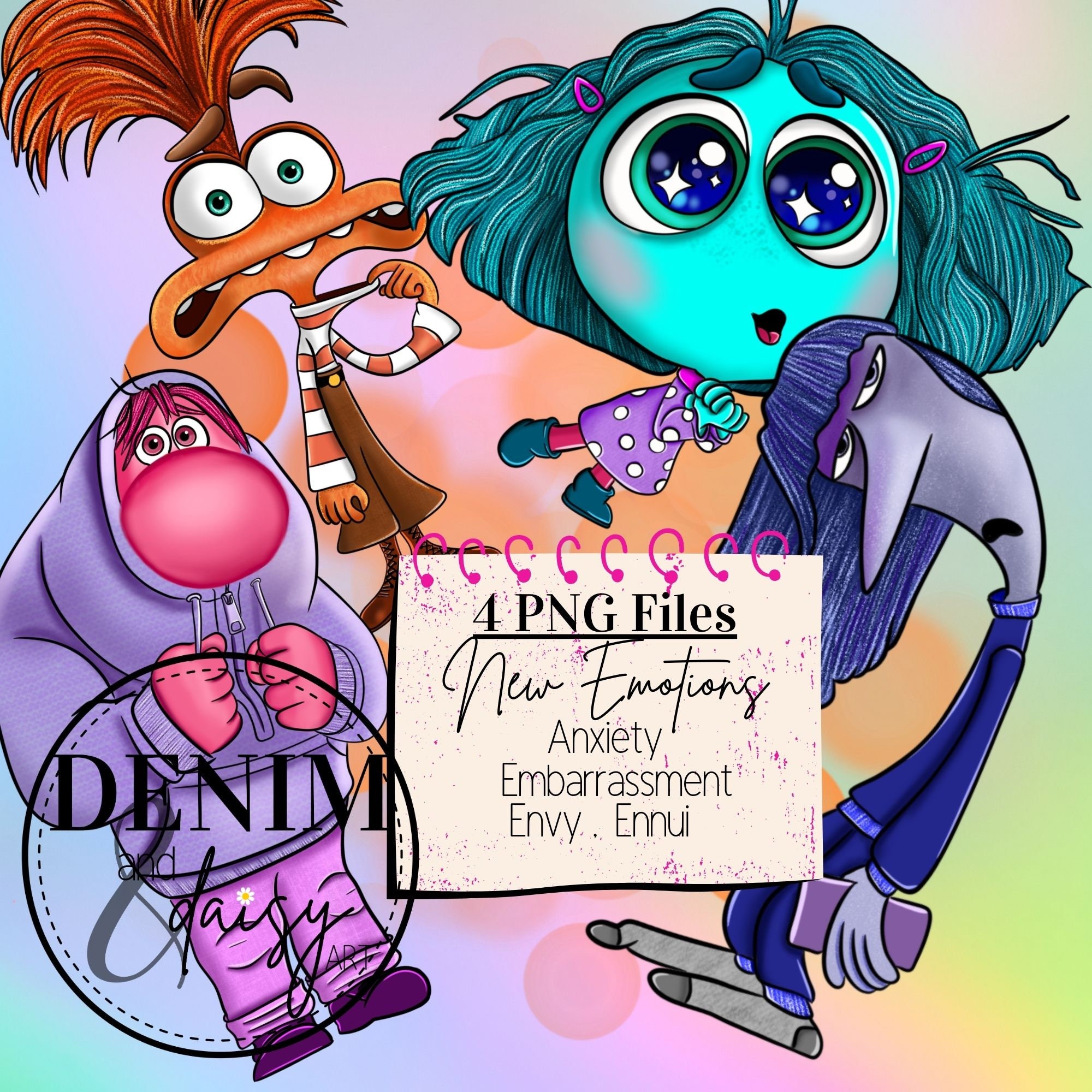 Inside Out 2 New Emotions Png, Sublimation Design, Digital Illustration ...