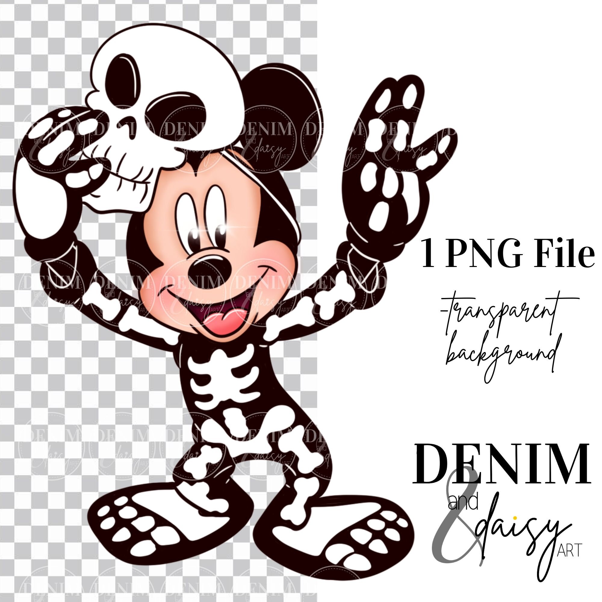 Skeleton Mickey Png, Sublimation Design, Digital Illustration, Instant ...