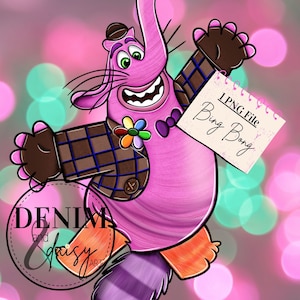 Bing Bong Png, Inside Out, Sublimation Design, Digital Illustration ...