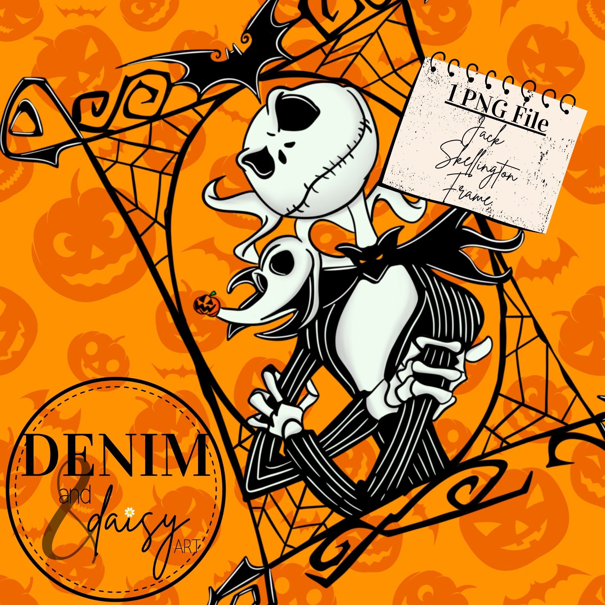 Jack Skellington Frame Png, Sublimation Design, Digital Illustration ...