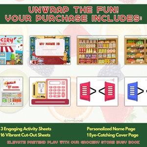 Printable Preschool Grocery Store Busy Book Role Playing, Quiet Book - Etsy