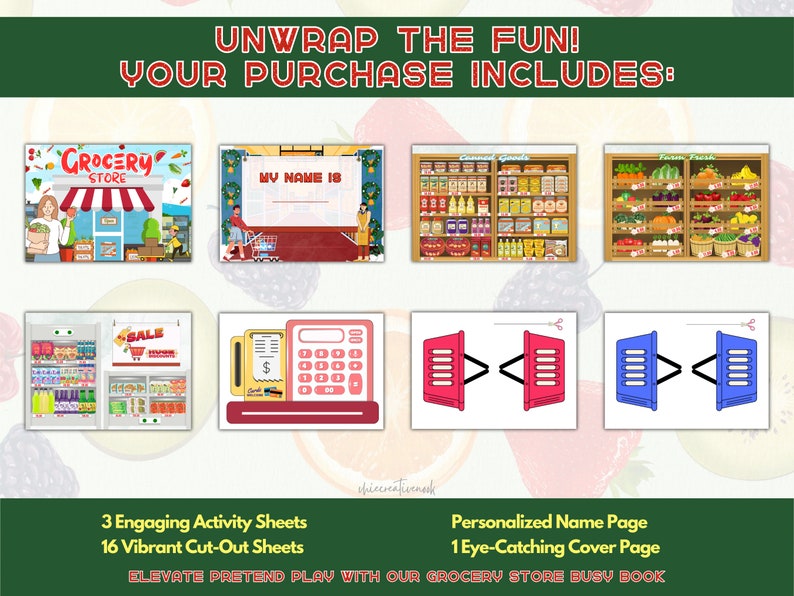 Printable Preschool Grocery Store Busy Book Role Playing, Quiet Book - Etsy