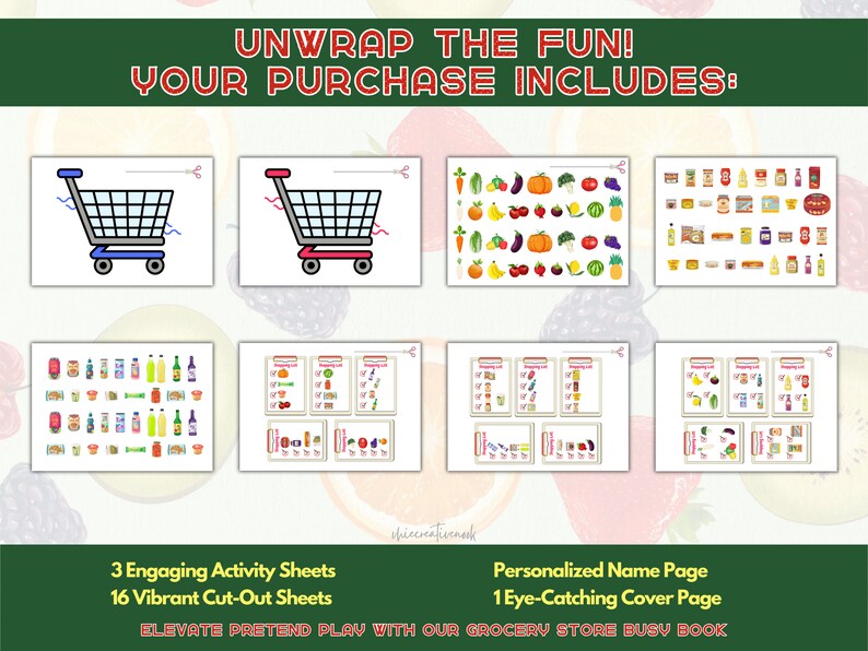 Printable Preschool Grocery Store Busy Book Role Playing, Quiet Book - Etsy