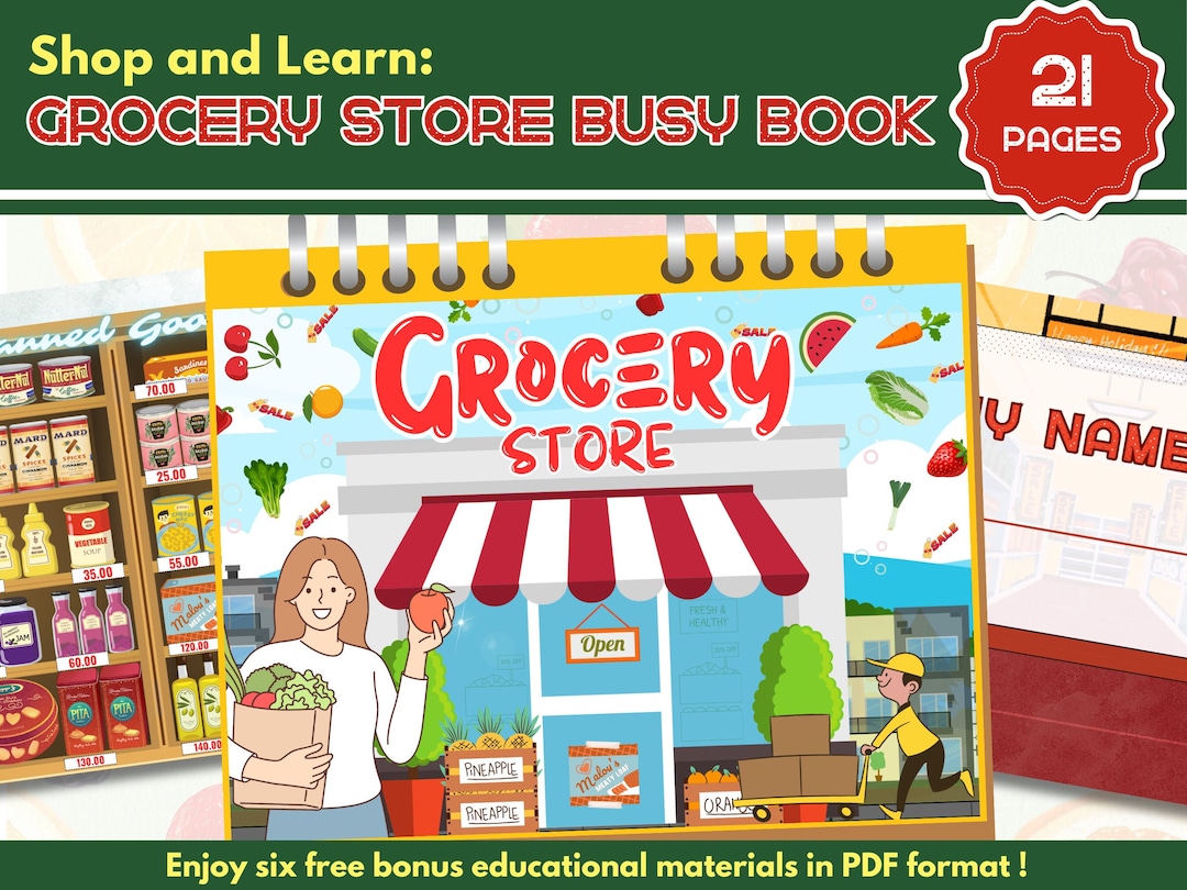 Printable Preschool Grocery Store Busy Book Role Playing, Quiet Book - Etsy