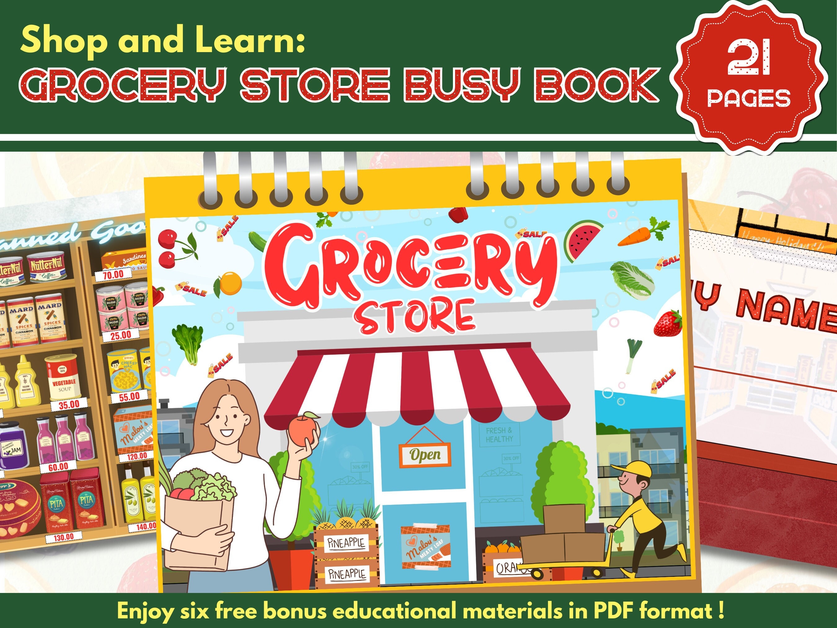 Printable Preschool Grocery Store Busy Book Role Playing, Quiet Book - Etsy
