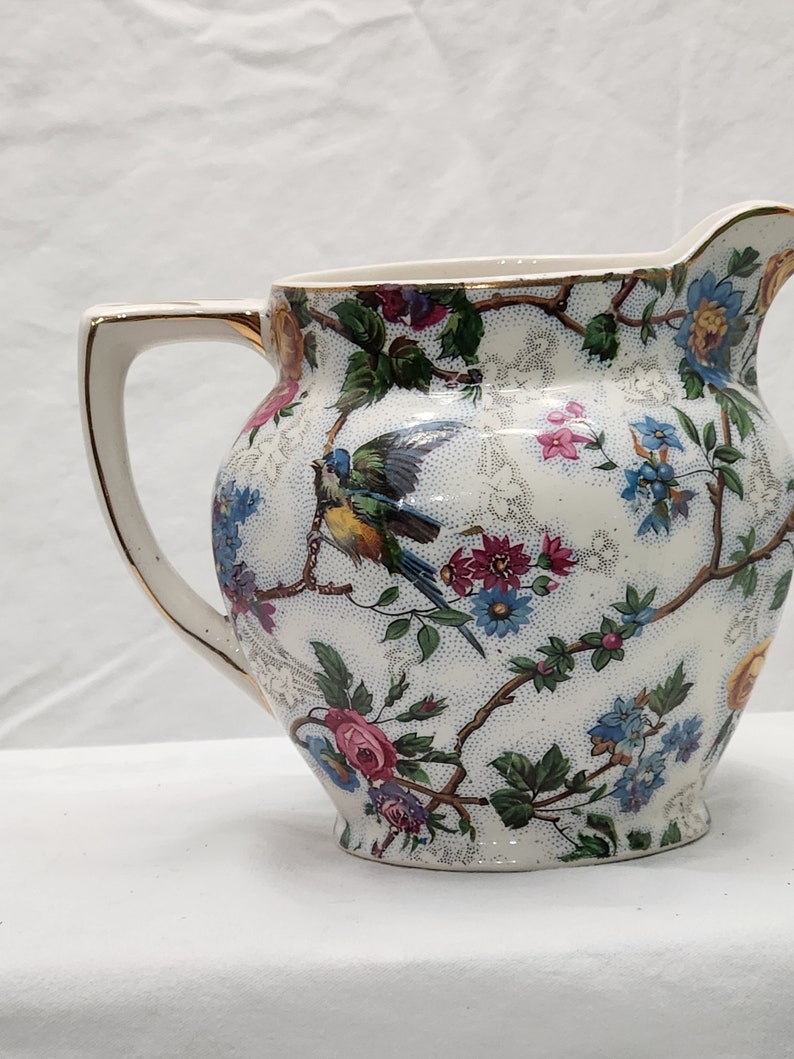 Floral Bird Chintz BARKER BROS Royal Tudor Pitcher - Etsy