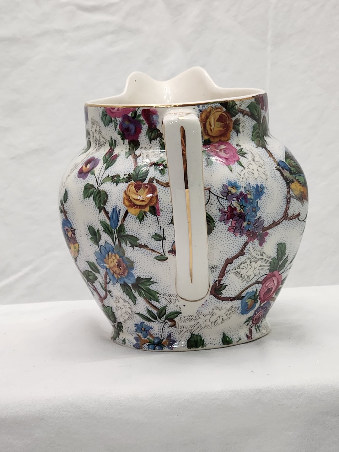 Floral Bird Chintz BARKER BROS Royal Tudor Pitcher - Etsy