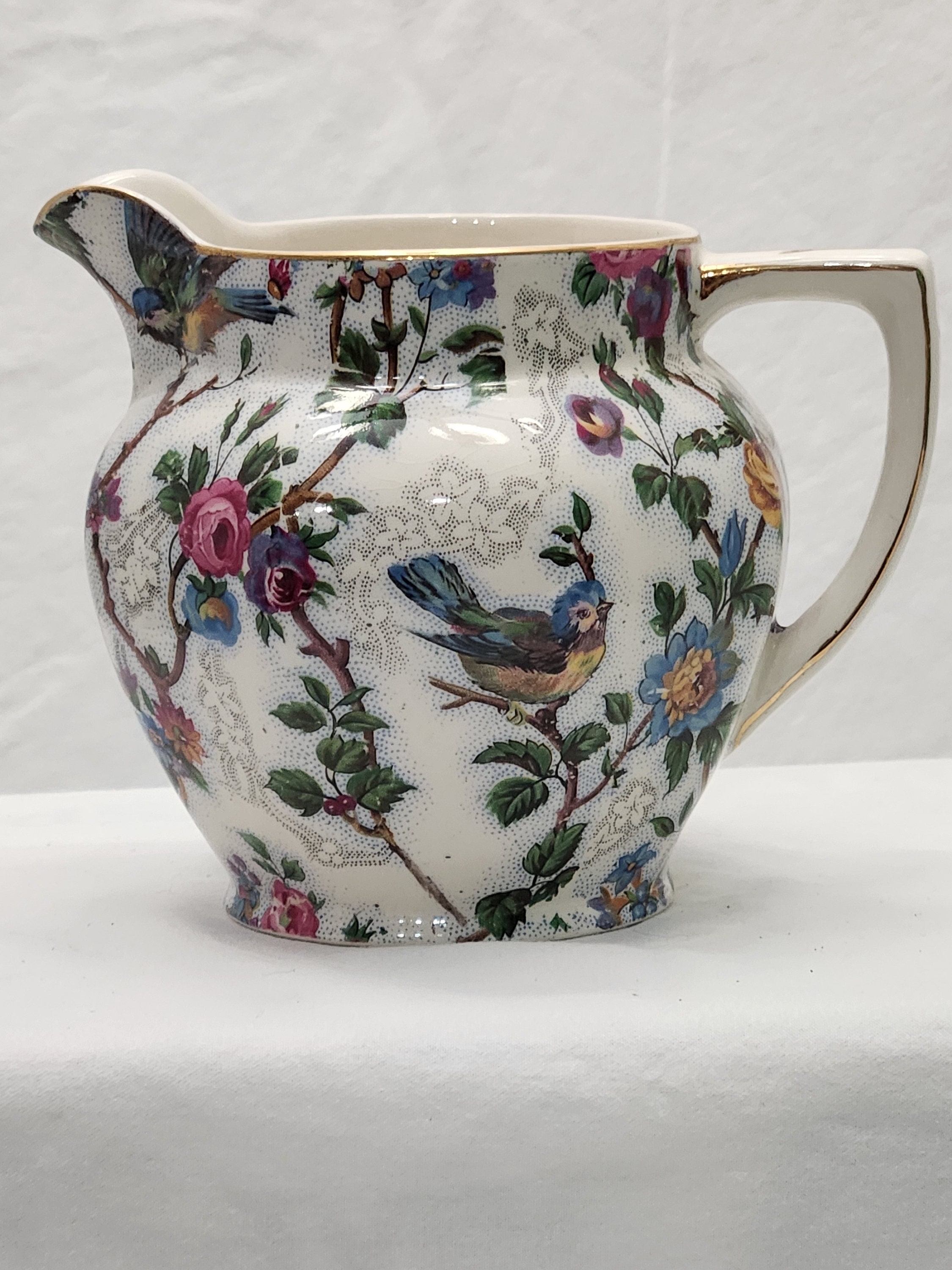 Floral Bird Chintz BARKER BROS Royal Tudor Pitcher - Etsy