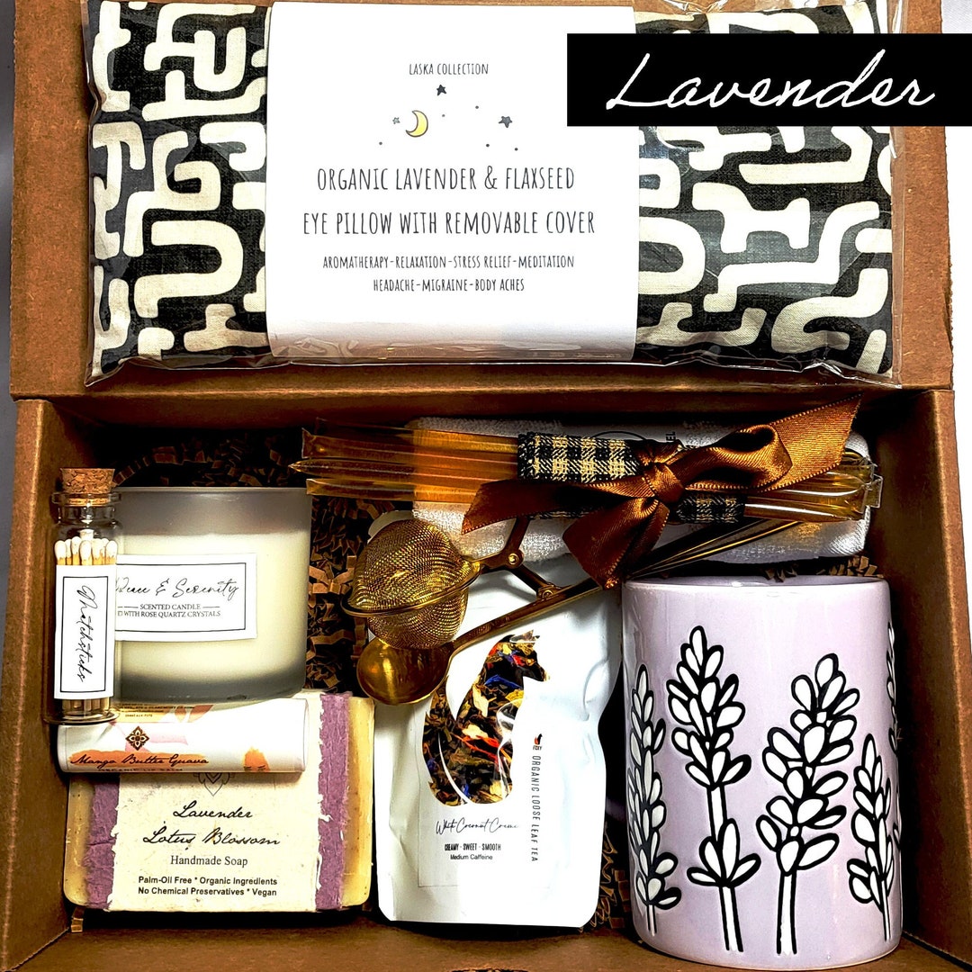 Pamper Me Giftbox, Lavender Eye Pillow, Hand Soap, Lip Balm, Towel, Mug ...