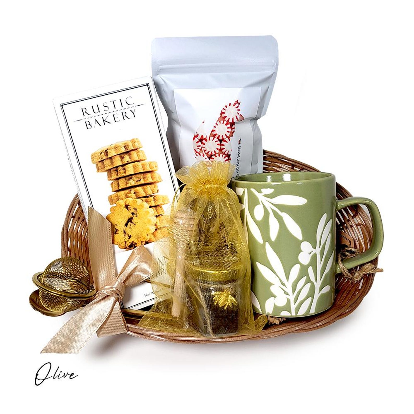 Tea Gift Basket, Gift Box With Mug, Hygge Gift Basket With Tea and ...