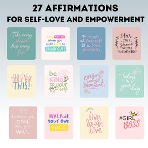 27 Printable Affirmation Self Love Cards - Inspirational Quotes Mental ...