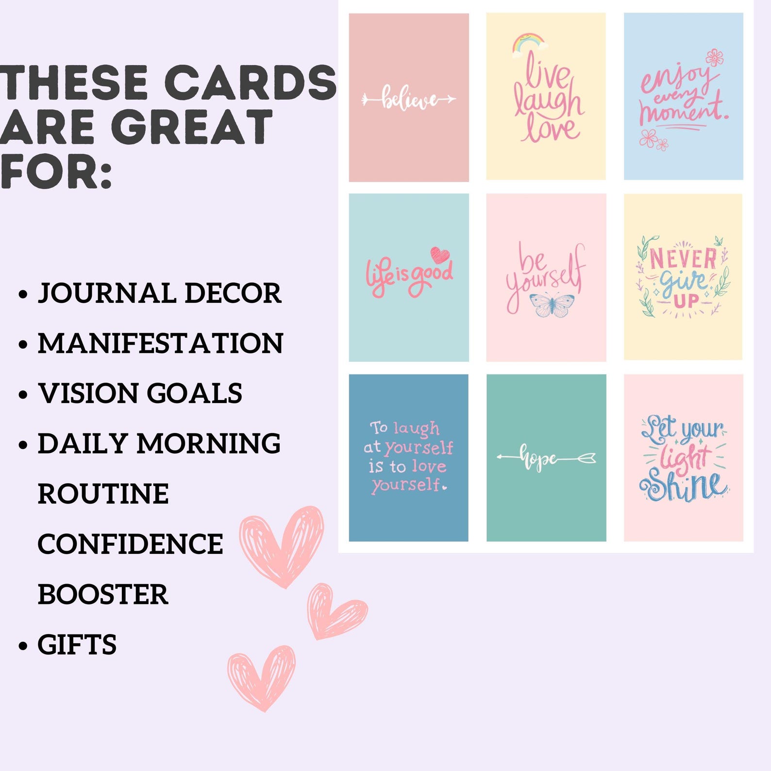 27 Printable Affirmation Self Love Cards - Inspirational Quotes Mental ...