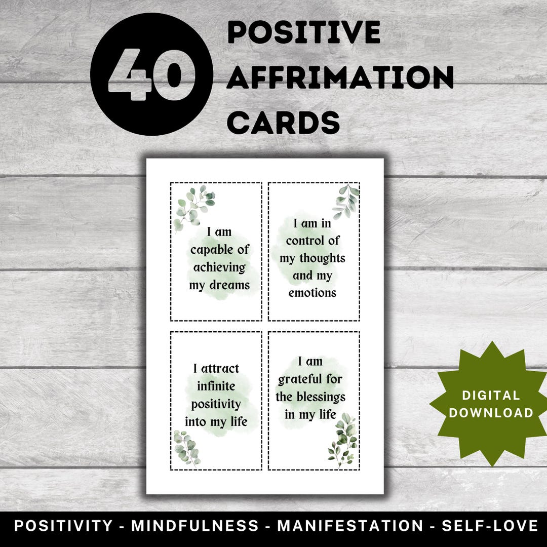 Positive Self-love Affirmation Cards | Boost Confidence | Daily ...