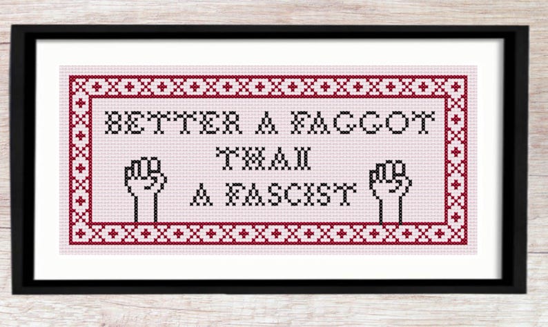 Better a @!* Than a Fascist | Feminist Cross Stitch Pattern - Etsy
