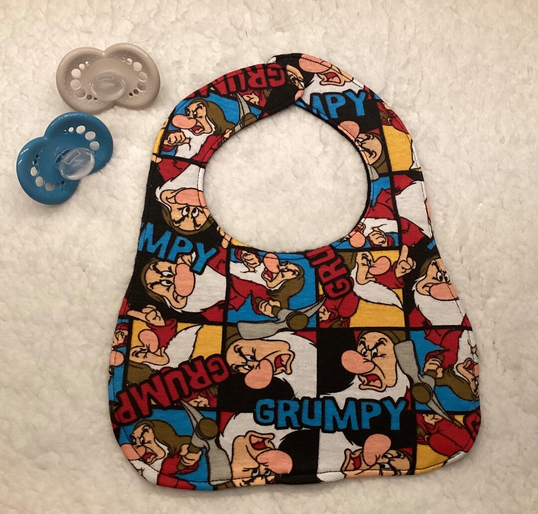 Snow White & the Seven Dwarfs Grumpy Baby Bib, Dribble Bib, Baby ...