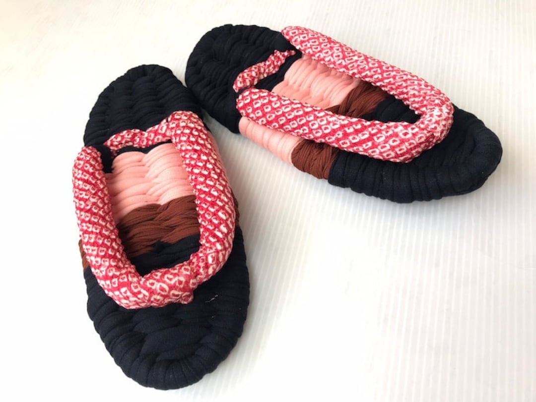 Japanese Kimono Slipper Woman's Indoor Thong Flip Flop Zori Hand Woven ...