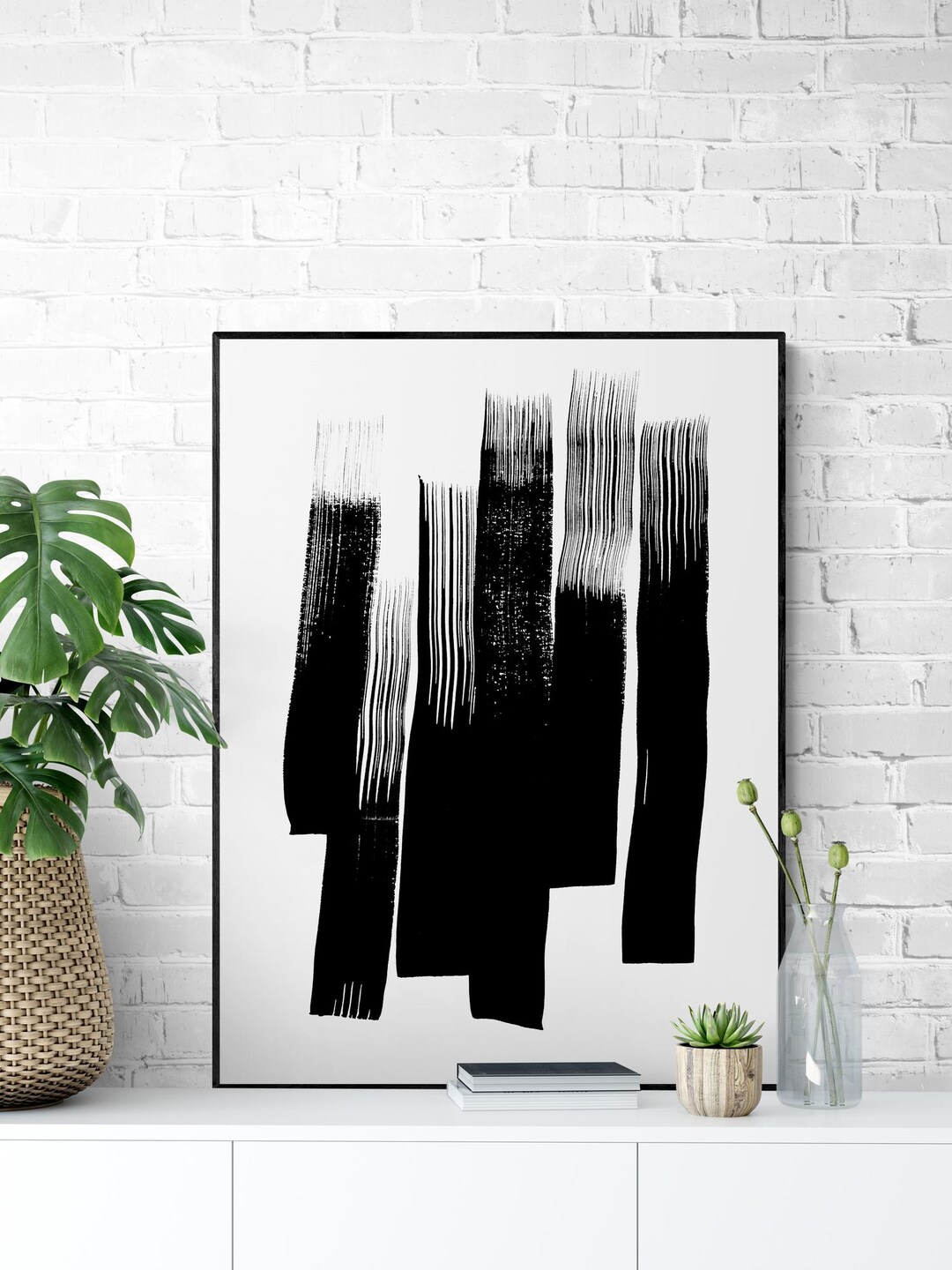 Brush Stroke Printable Wall Art, Minimalist Abstract Downloadable ...