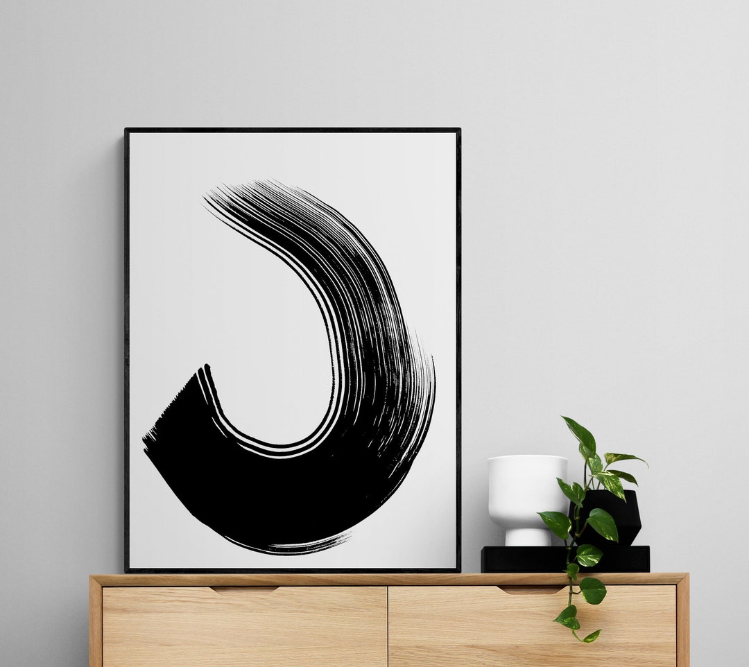 Paint Brush Printable Wall Art, Minimalist Abstract Downloadable Prints ...
