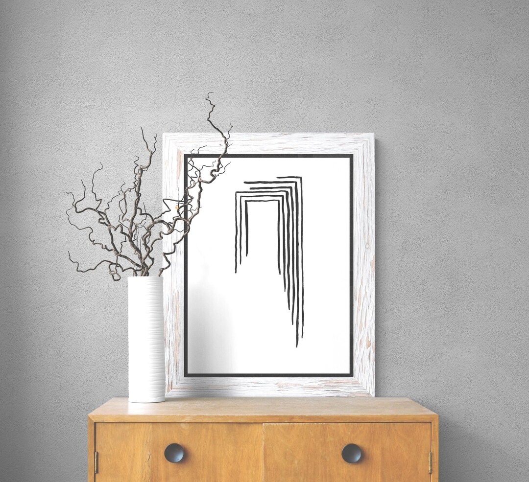 Minimalist Black Lines Art Print: Scandinavian Home Decor (digital ...