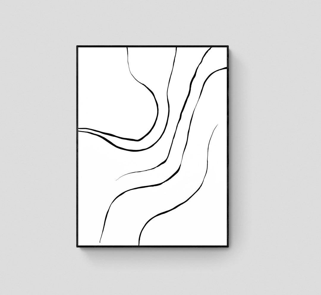 Minimalist Black Lines Art Print: Scandinavian Home Decor (digital ...