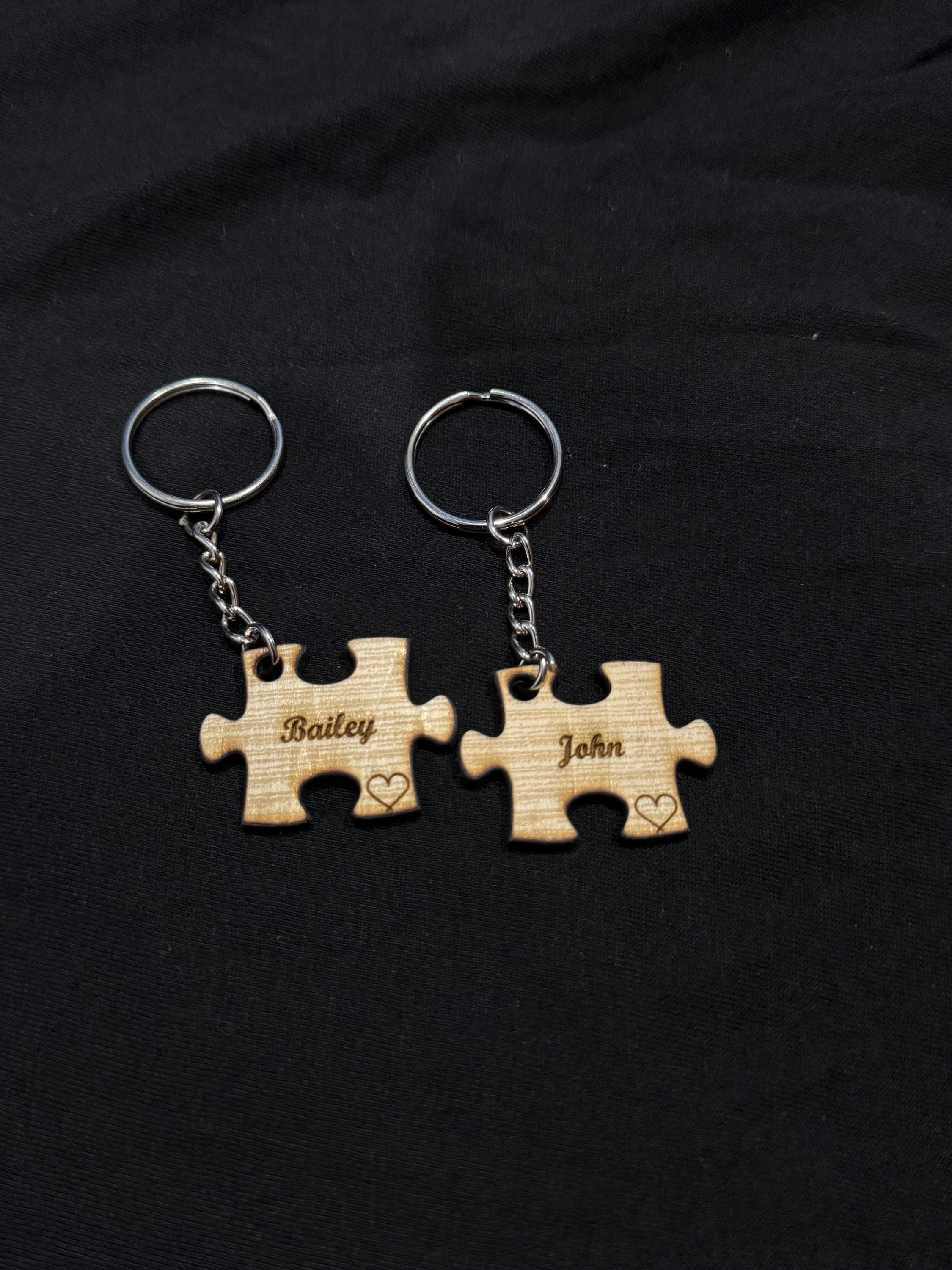Personalized Puzzle Piece Keychains | Couples Keychain | Wedding Gift ...