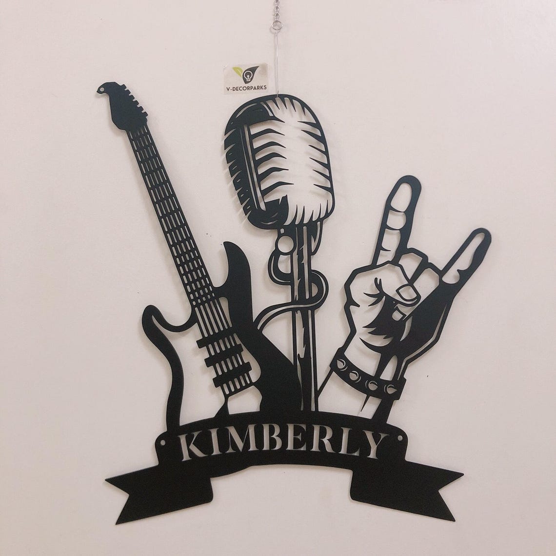 Custom Rock N Roll Metal Sign, Guitar Metal Wall Art, Guitarist Gift ...