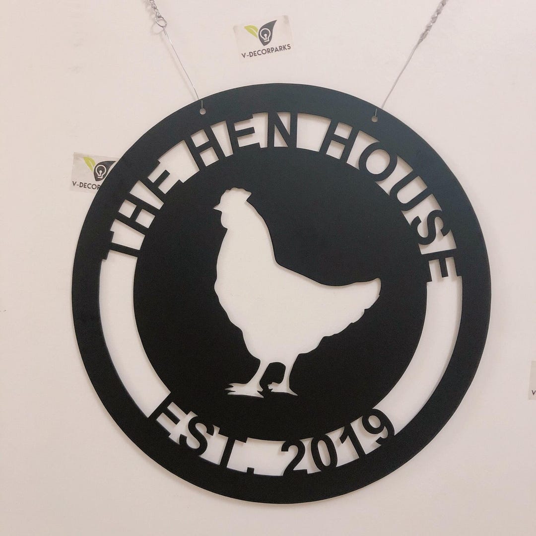 Custom Metal Chicken Coop Sign, Hen House Sign, Hen House Coop Sign ...