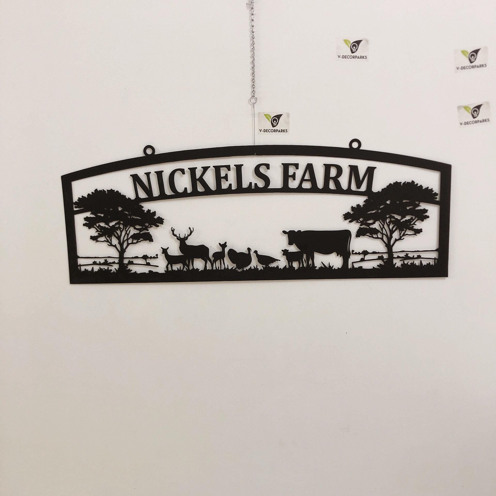 Custom Deer Farm Sign, Turkey Decoration, Cow Decor, Oak Tree, Metal ...