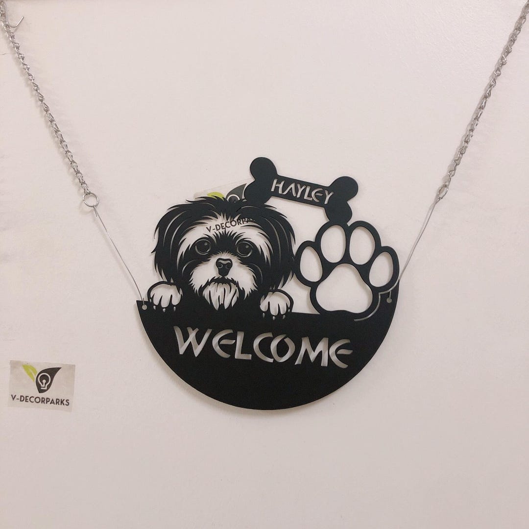 Personalized Shih Tzu Dog Metal Sign, Shih Tzu Monogram, Welcome Shih ...